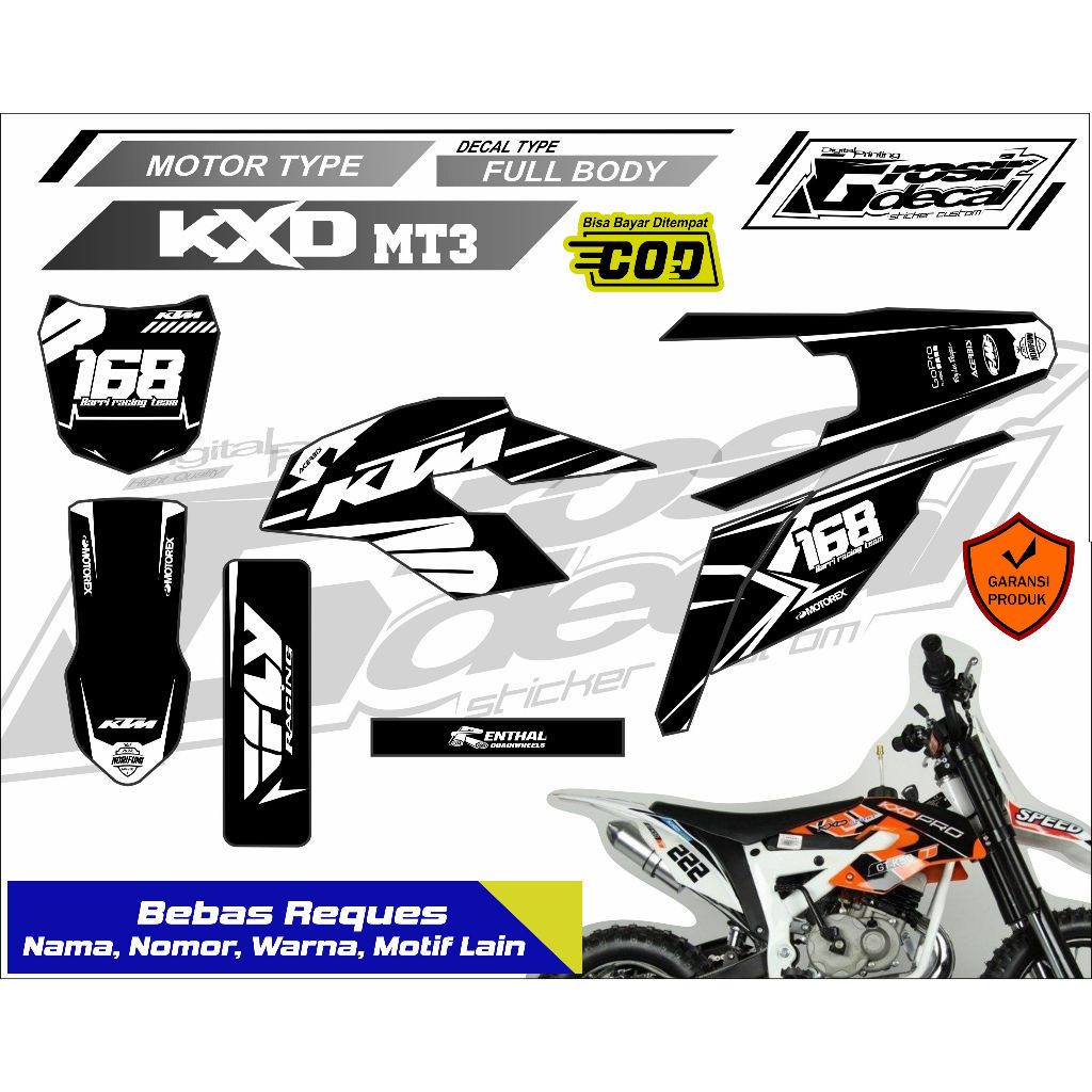Jual Decal Stiker Trail Mini KXD 50cc Full body Free Custom Sticker ...