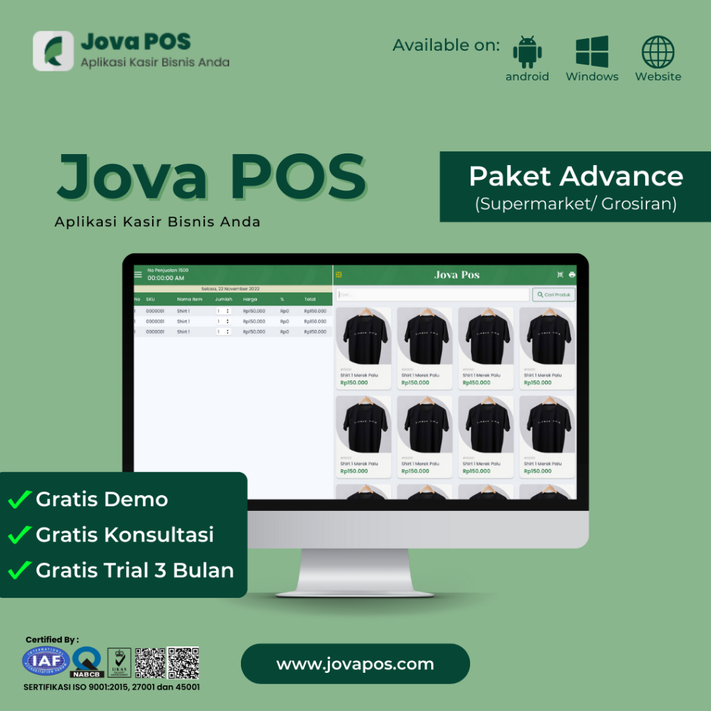 Jual Sistem Aplikasi Kasir Jova POS - Paket Advance | Shopee Indonesia
