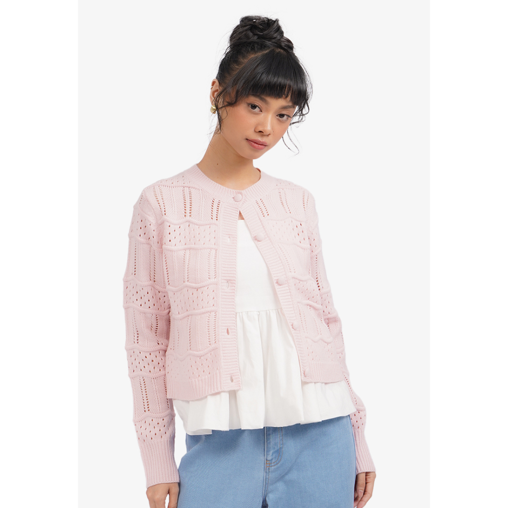 Jual COLORBOX Wavy Cardigan Lt. Pink | Shopee Indonesia