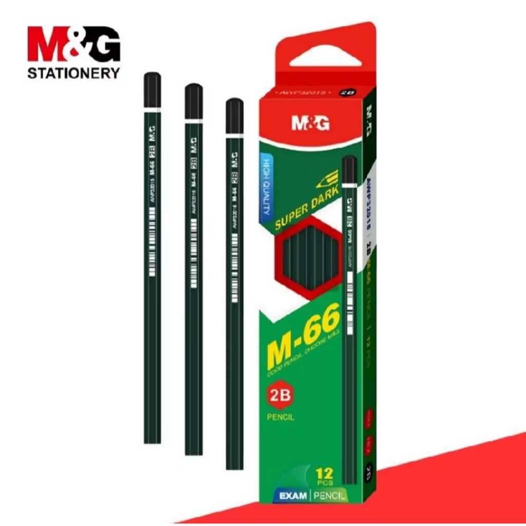 Jual Pensil 2B M&G AWP32015 Pensil Super Dark M-66 2B (1 Pak/12 Pcs ...