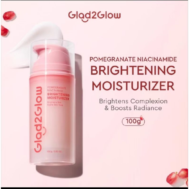 Jual Glad2Glow Pomegranate 5% Niacinamide Brightening Moisturizer 100 ml | Pelembab G2G | Shopee ...