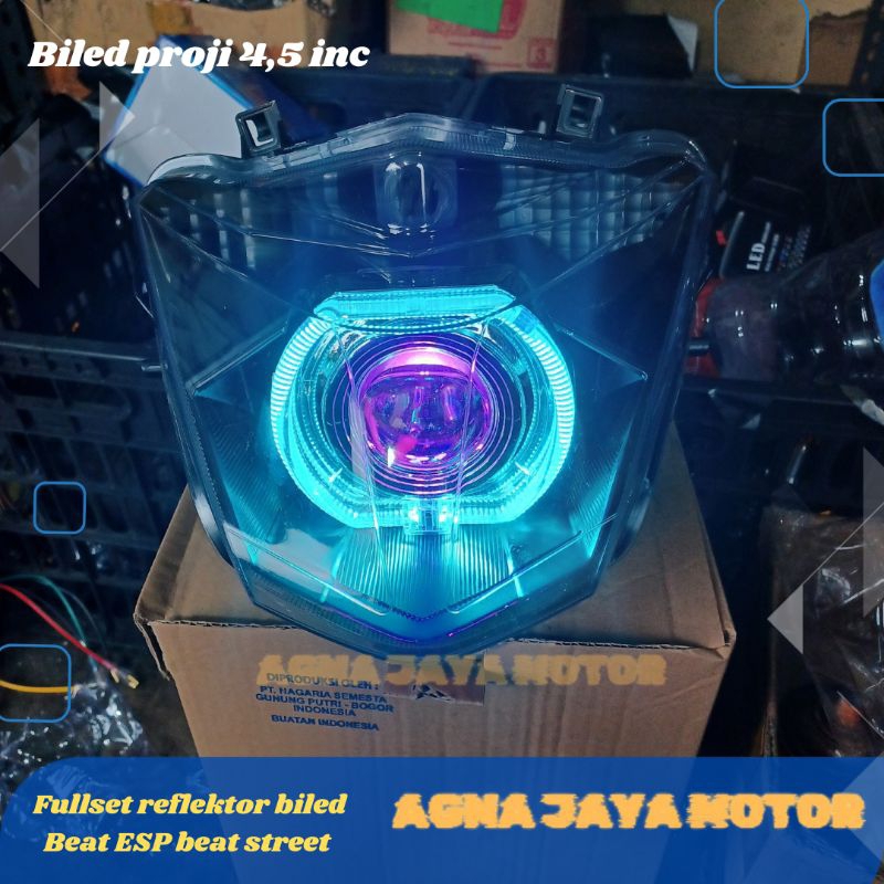 Jual lampu biled proji 4,5 inc full set reflektor beat ESP beat street ...