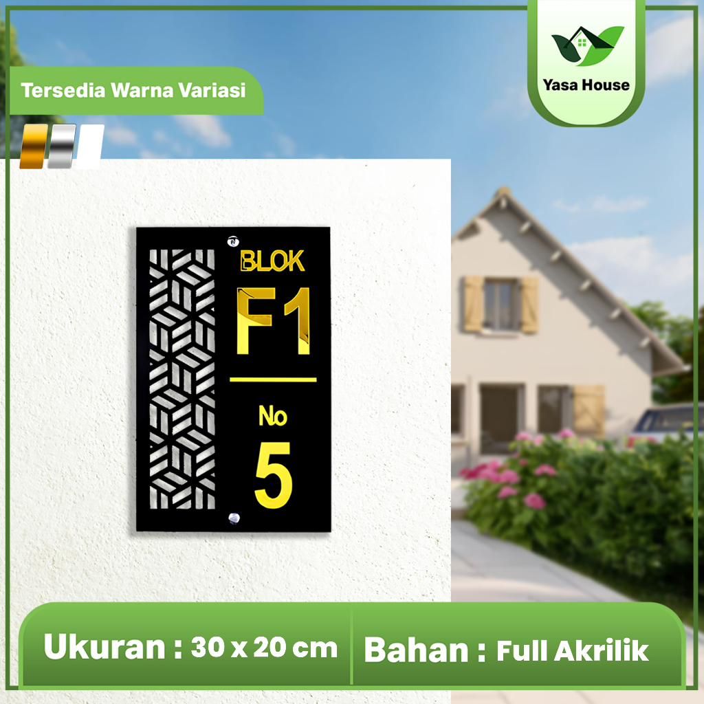 Jual Plat Rumah Custom / Papan Nomor Rumah Akrilik/Custom Nomor Rumah ...