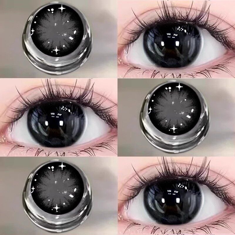 Jual (COD) Softlens 15mm Mata besar Velvet Black Softlens tepi hitam ...