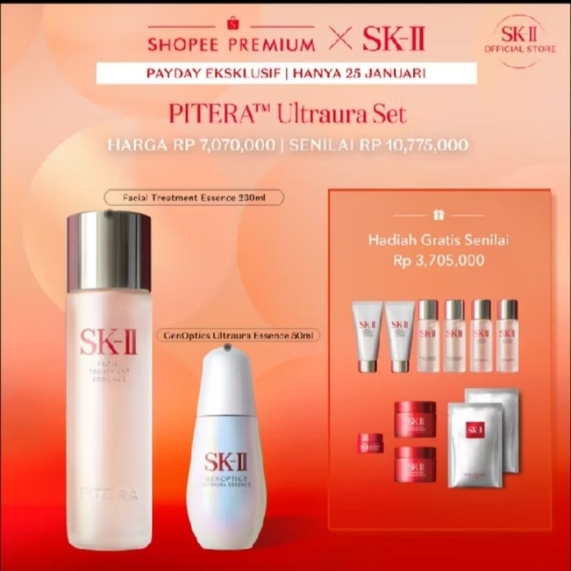 Jual SK-II Pitera Ultrastra Set Skin Treated Facial Treatment Essence | Shopee Indonesia