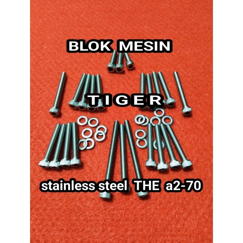 Jual Baut Blok Bak Mesin Set HONDA Tiger Stainless L | Shopee Indonesia