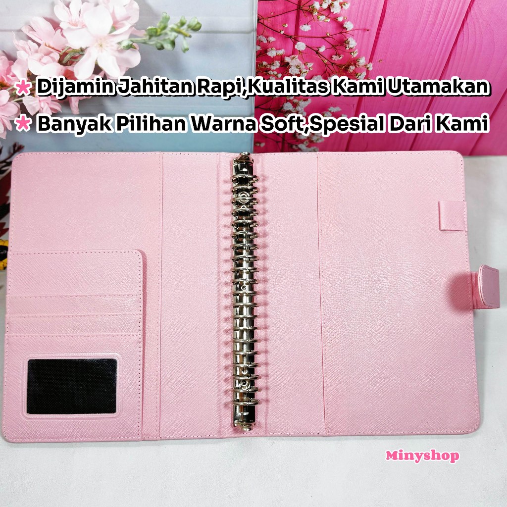 Jual Binder Polos Ekslusif A5 20 Ring Pink Soft Agenda A5 Polos 20 Ring ...