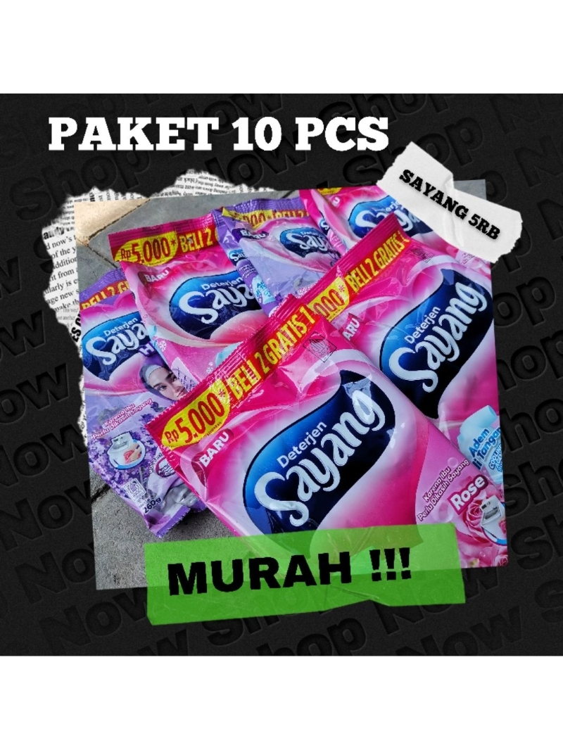 Jual (10 bungkus) Sabun Detergen Sayang bubuk 220gr 5000an Pencuci ...