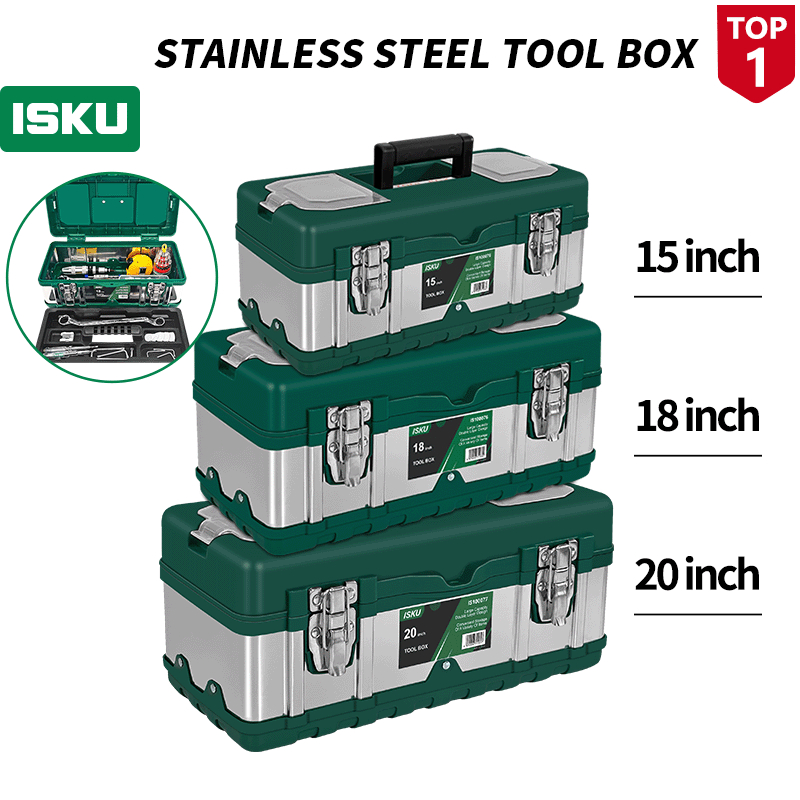 Jual ISKU tool box stainless steel 15-20'' Kotak Perkakas Stainless ...