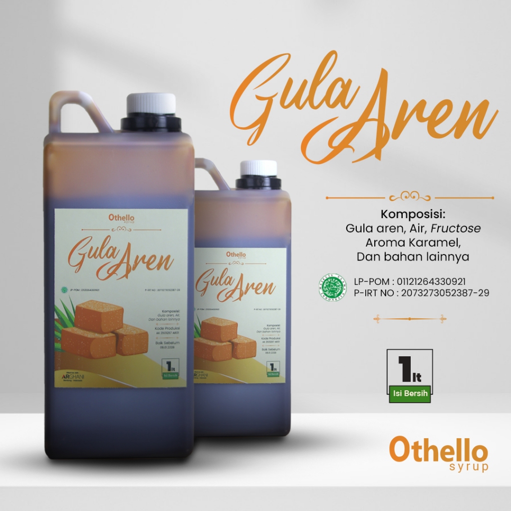 Jual Othello Syrup Gula Aren Cair Premium Original Sugar Palm 1 Liter ...