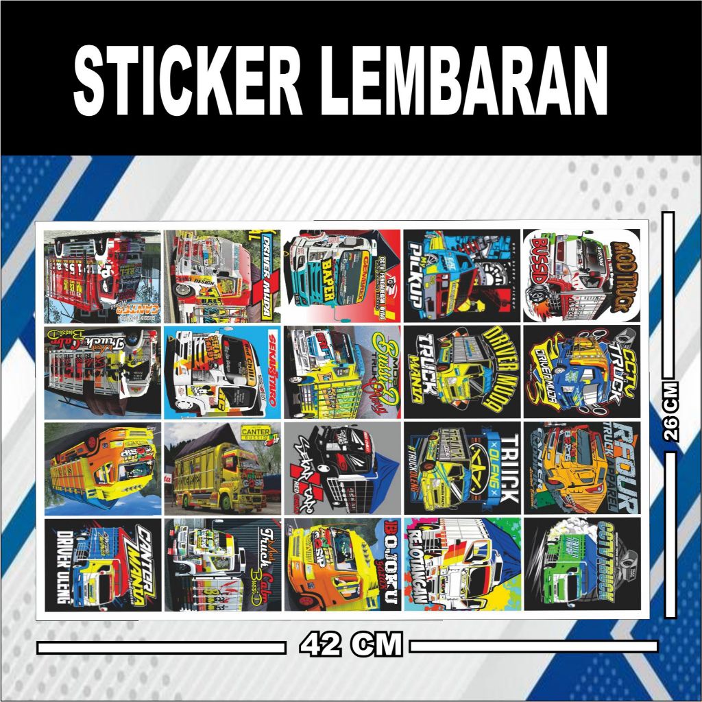 Jual Sticker Lembaran Gambar Bus Basuri isi 20 Pcs Gambar Bus Mania ...