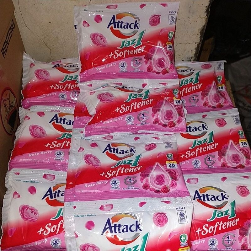 Jual Attack Jaz 1 + Softener Rose Berry ( 4 Renceng isi 24 Sachet ...
