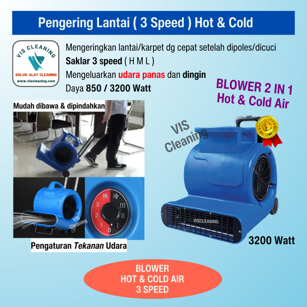 Jual Floor Dryer (Wind Blower) with Cold & Hot Air 3 Speed | Shopee ...