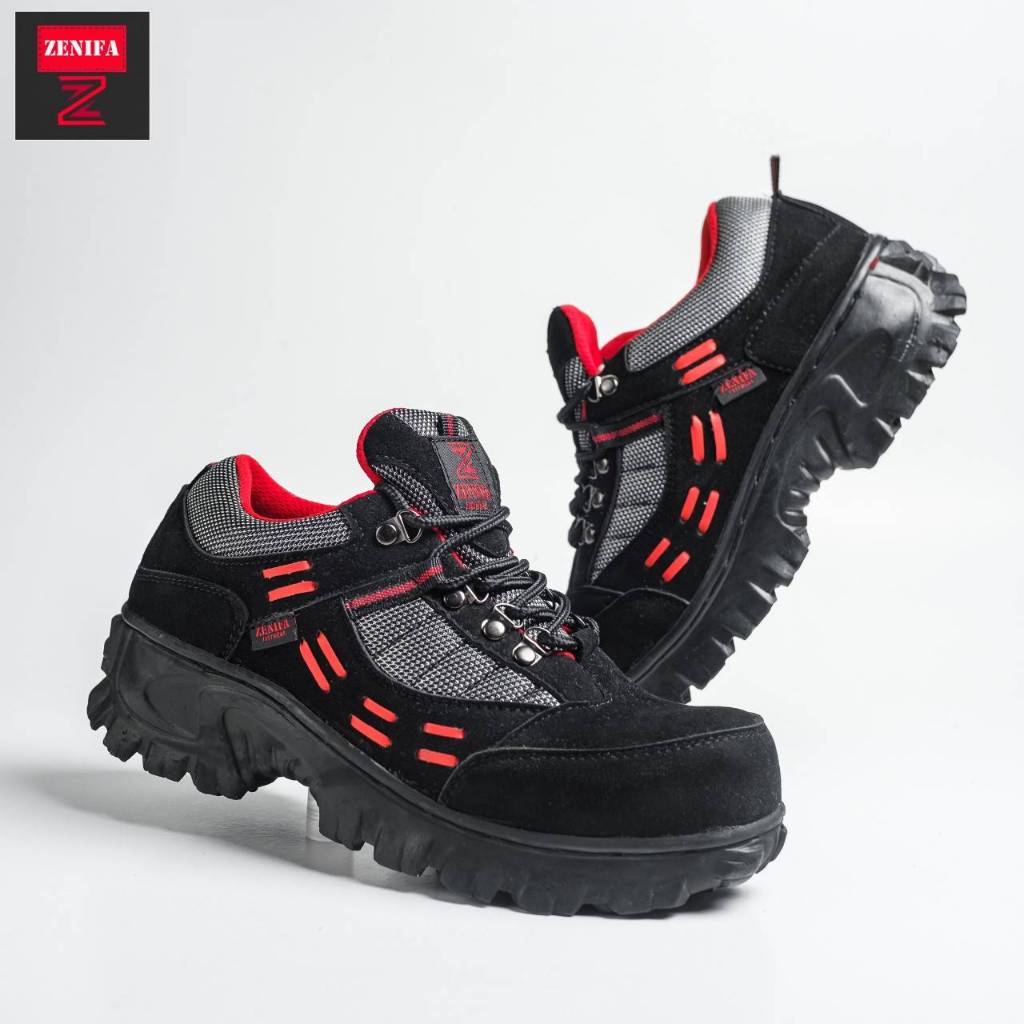 Jual Zenifa Thunder Sepatu Boots Pria Safety Ujung Besi 100% Original ...