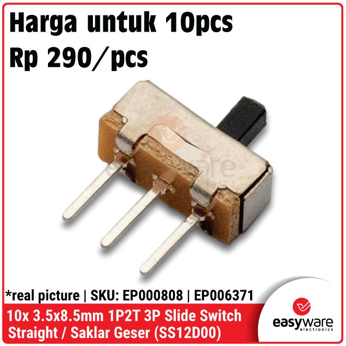 Jual 10pcs SS12D00 Slide Switch 3P 1P2T 3.5x8.5mm Saklar Geser Kecil SPDT Saklar | Shopee Indonesia