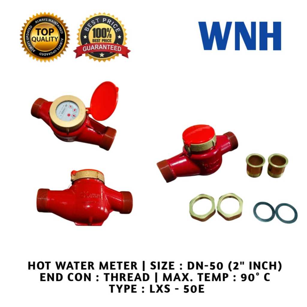Jual Water Meter Meteran Air Bersih air panas 90°C Merk WNH Ukuran 2 ...