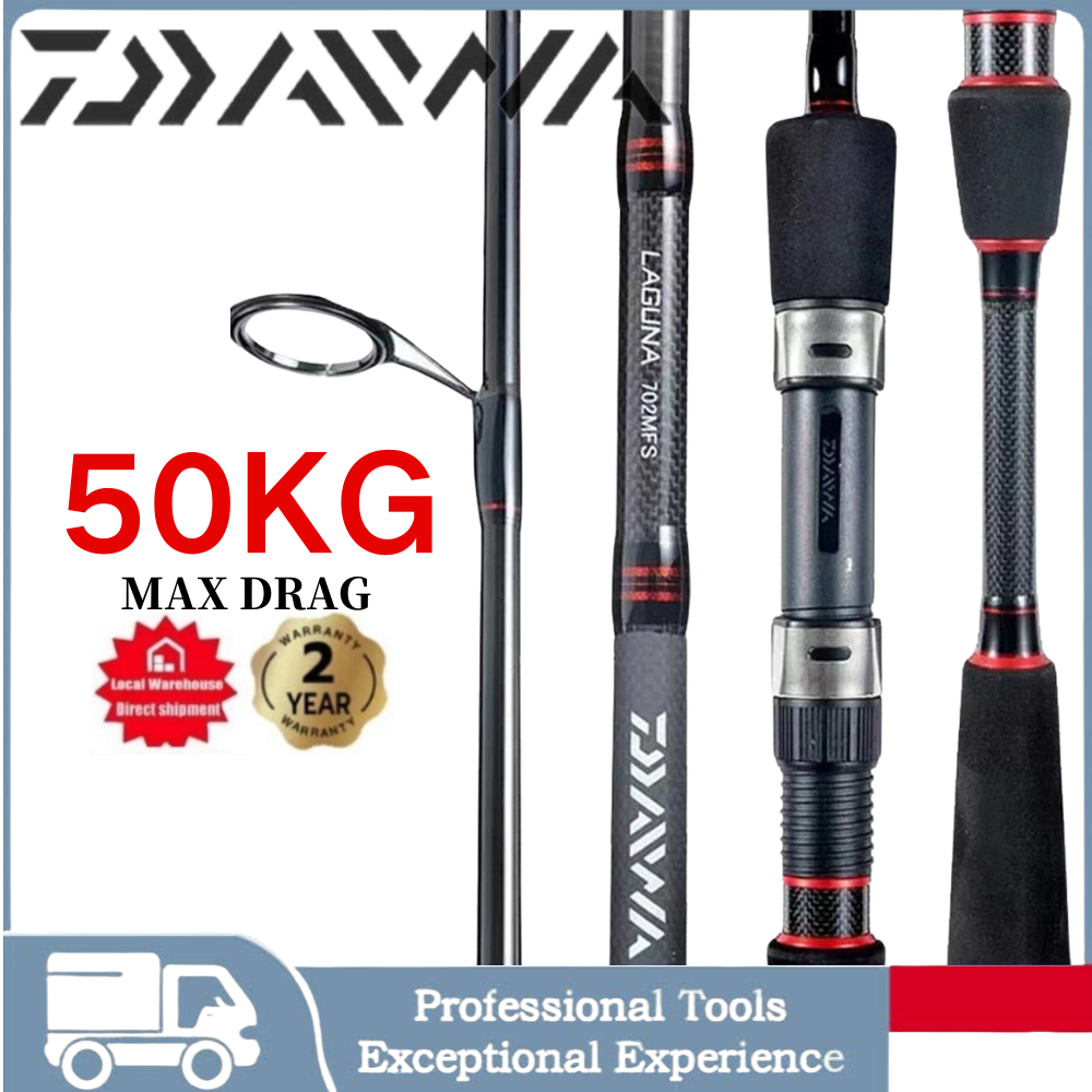 Jual Daiwa joran pancing carbon, 2 bagian, putar/casting, M power, 1.65/1.8/2.1m untuk air tawar ...