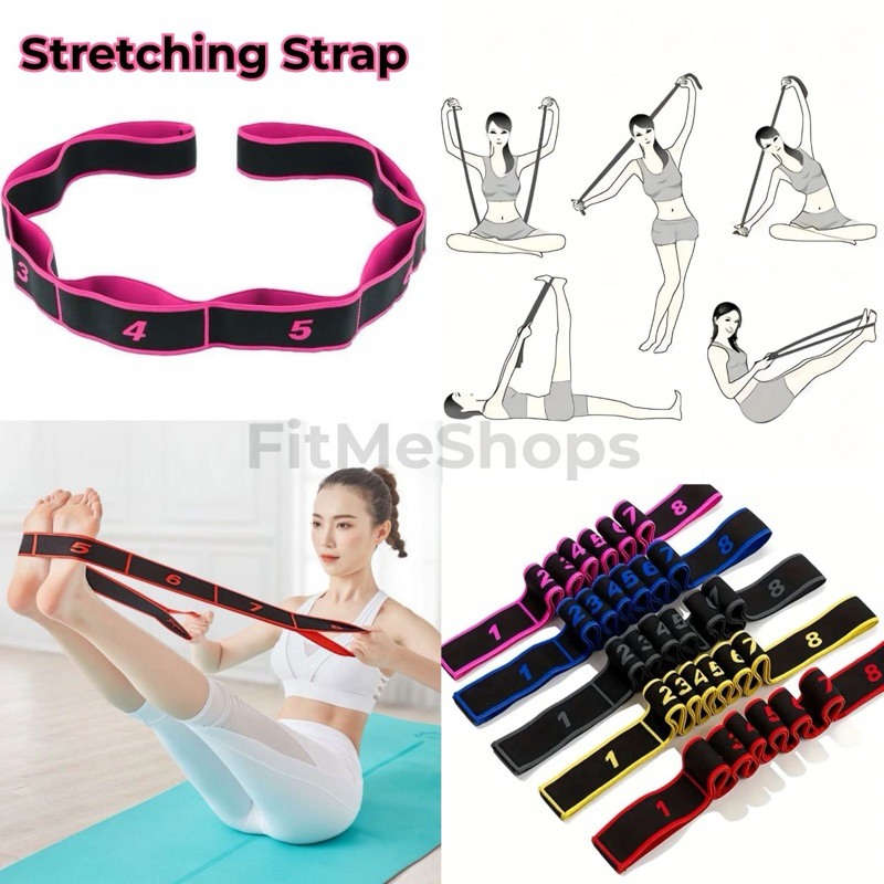 Jual Fitme KK-501 8Loops Yoga Stretching Exercise Strap Woven ...