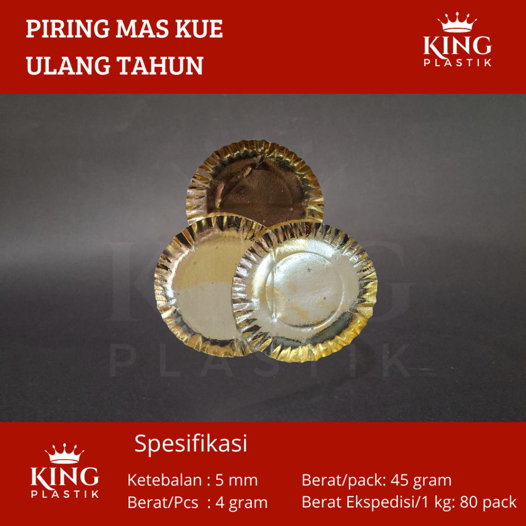Jual Piring Kertas Mas isi 10pcs | Piring Kue Bolu Ulang Tahun isi 10 ...
