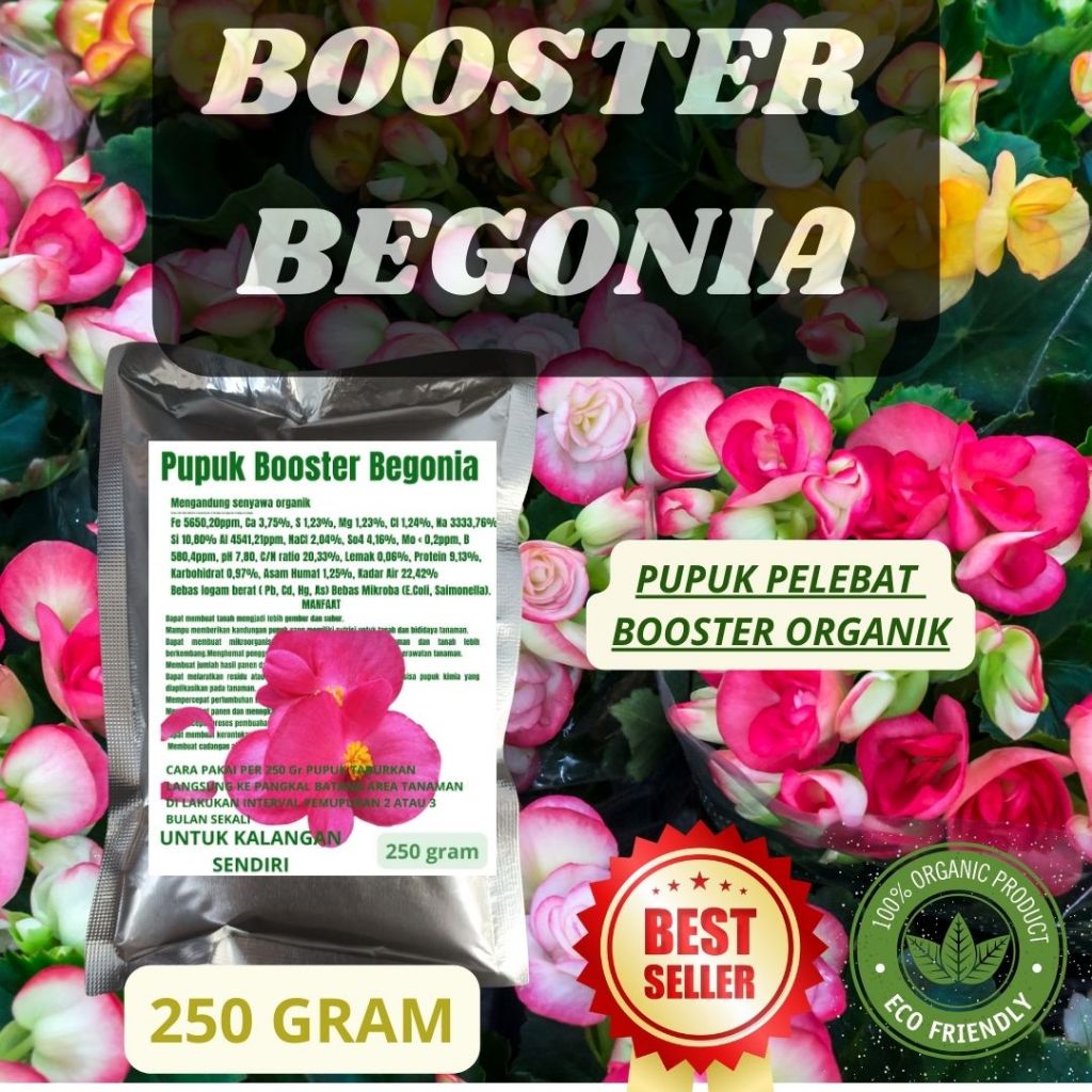 Jual Pupuk organik booster bunga Begonia agar tidak mudah rontok 250gr ...