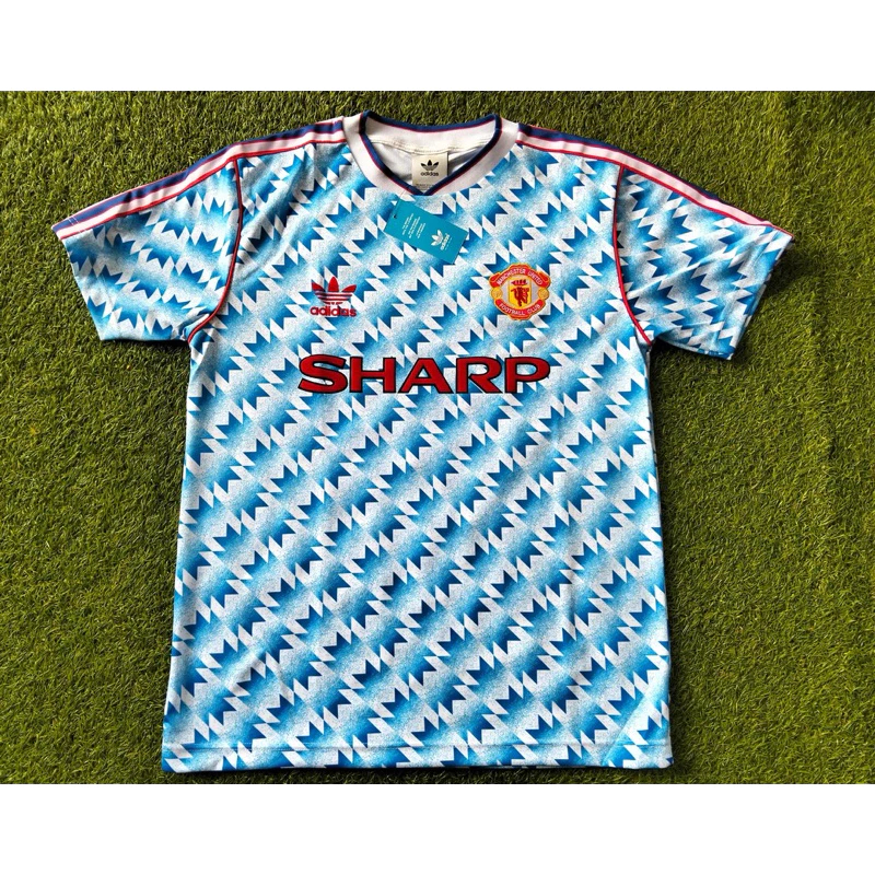 Jual JERSEY BOLA RETRO VINTAGE CLASSIC MU AWAY 91/92 | Shopee Indonesia