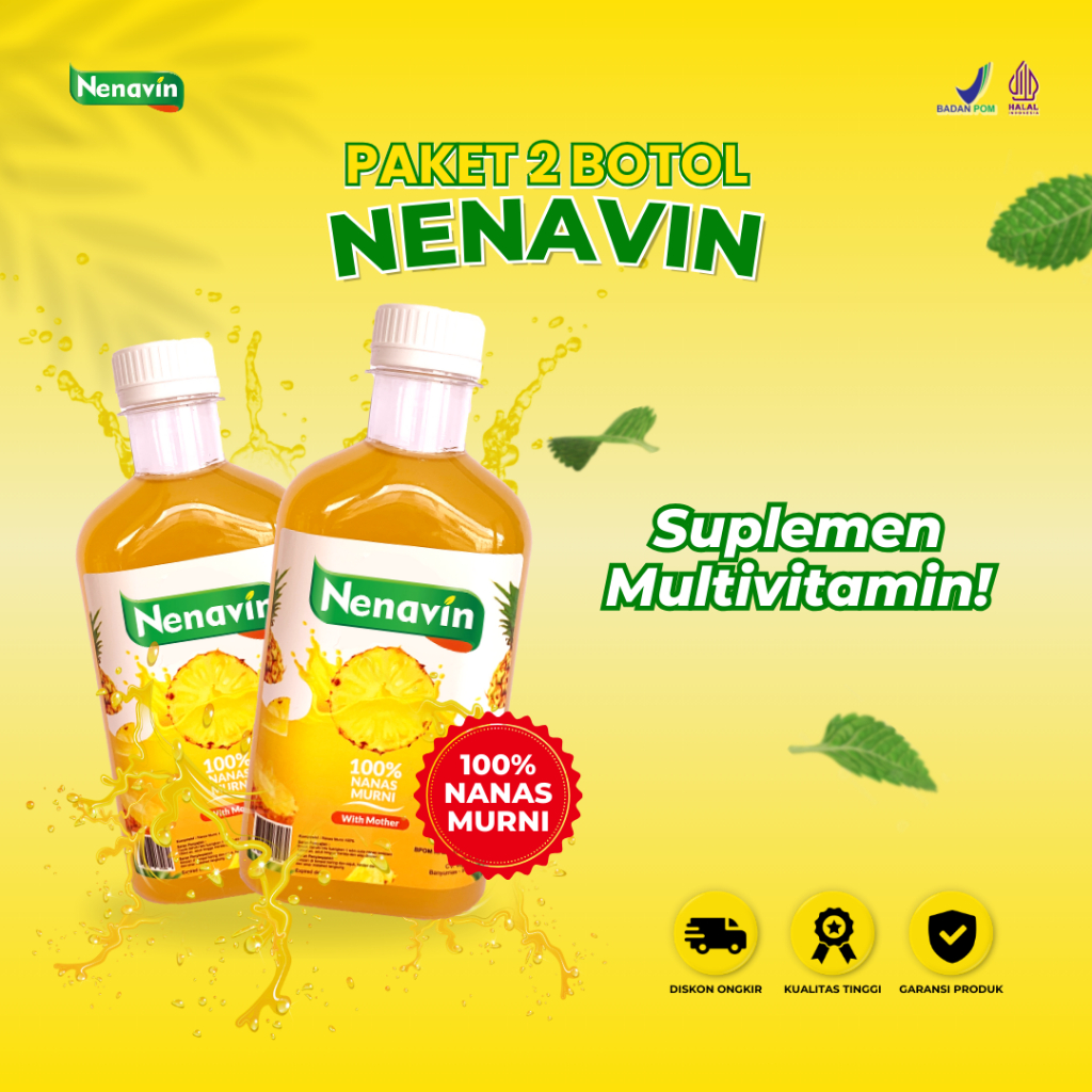 Jual Nenavin 2 Botol Cuka Nanas Asli 300 ML Original 100% Membantu Mengatasi Lonjakan Gula Darah ...