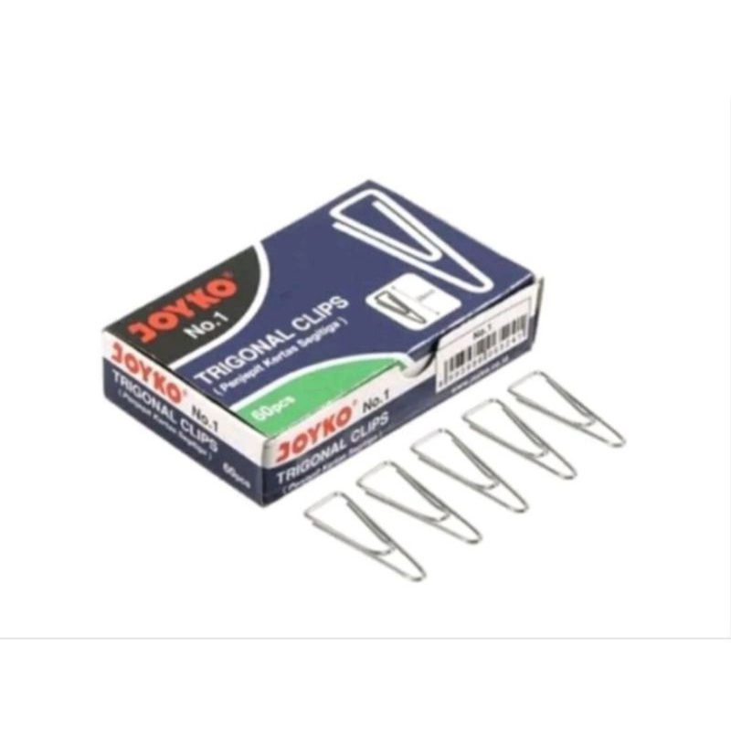 Jual paper clip trigonal clips nomor 1 joyko klip penjepit kertas ...