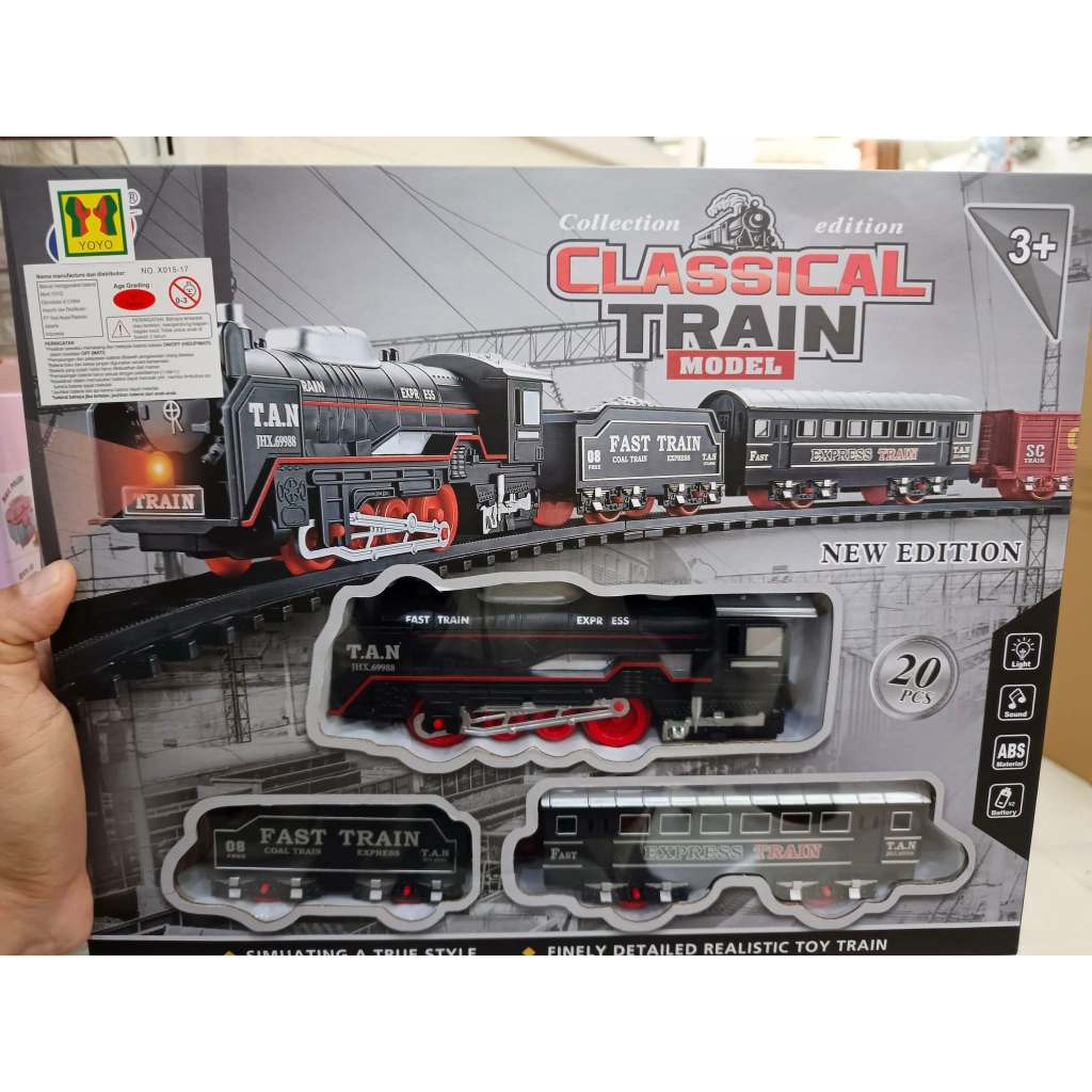 Jual Classical Train Model Mainan Kereta Api Track Set Light & Sound ...