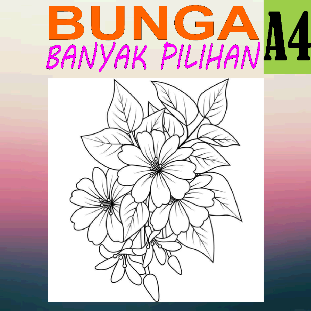 Jual KERTAS MEWARNAI / KERTAS GAMBAR [ BUNGA ] A4 | Shopee Indonesia