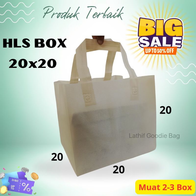 Jual (12 PCS) HLS Box Dus 20x20cm Tas Berkat Hajatan Tas Besek Harga Per lusin isi | Shopee ...