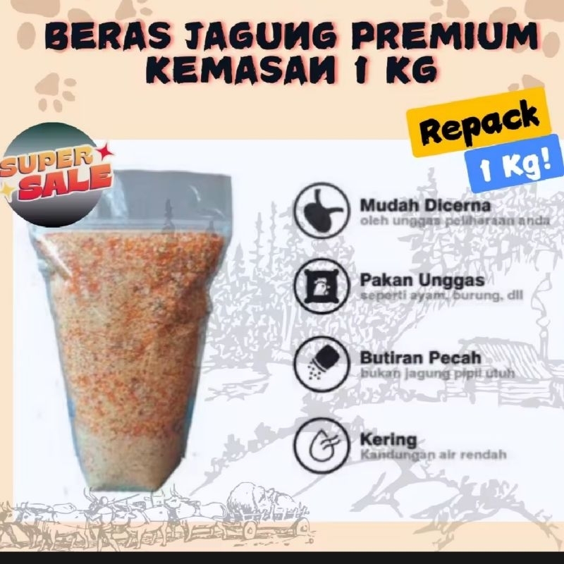 Jual Jagung selep giling kasar halus pakan ayam unggas 1kg | Shopee ...