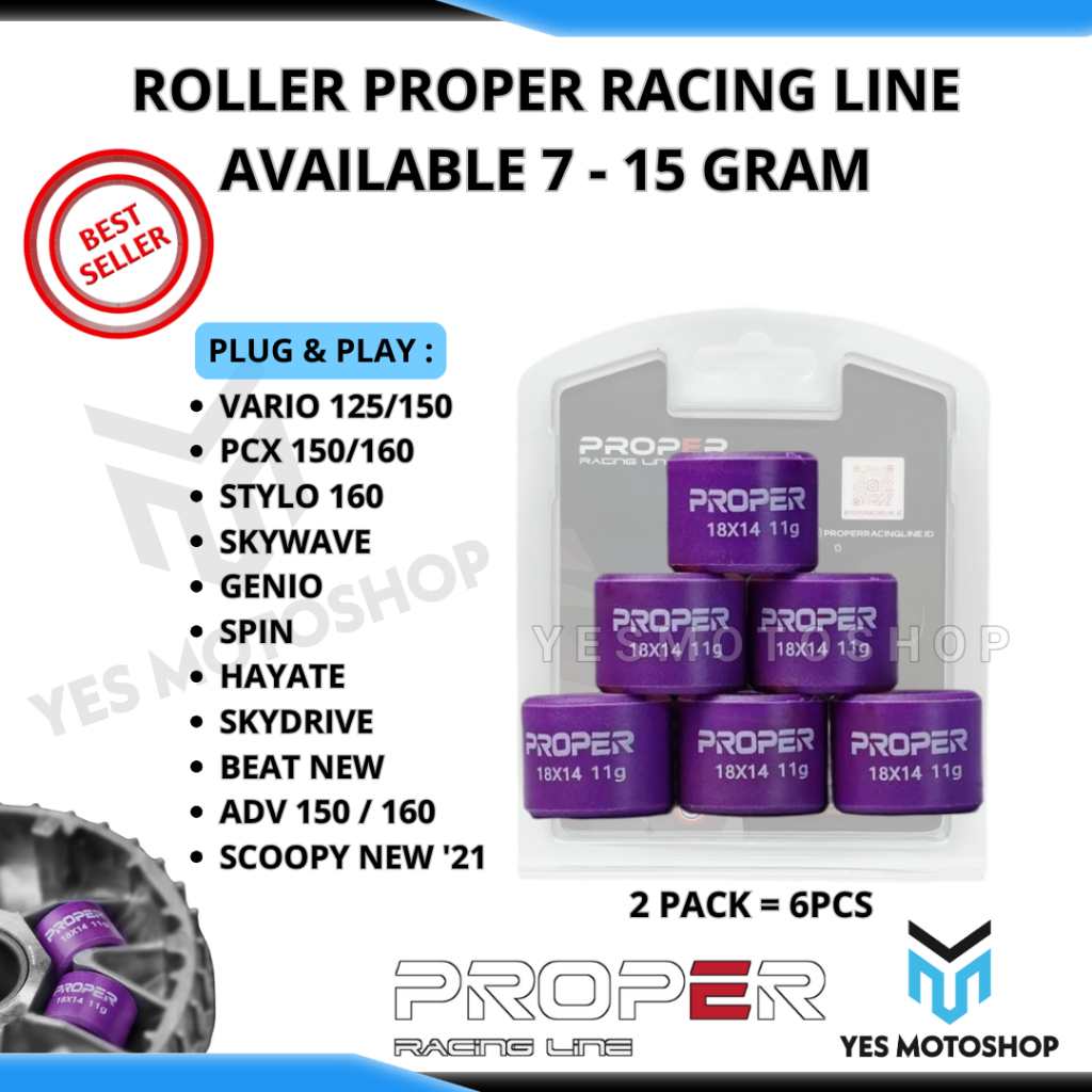 Jual ROLLER PROPER RACING LINE 20X15 7 - 15 GRAM VARIO 125 150 160 PCX ...