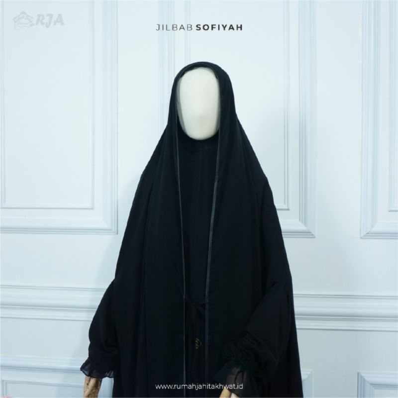 Jual Jilbab Sofiyah jetblack mix sifon | Shopee Indonesia