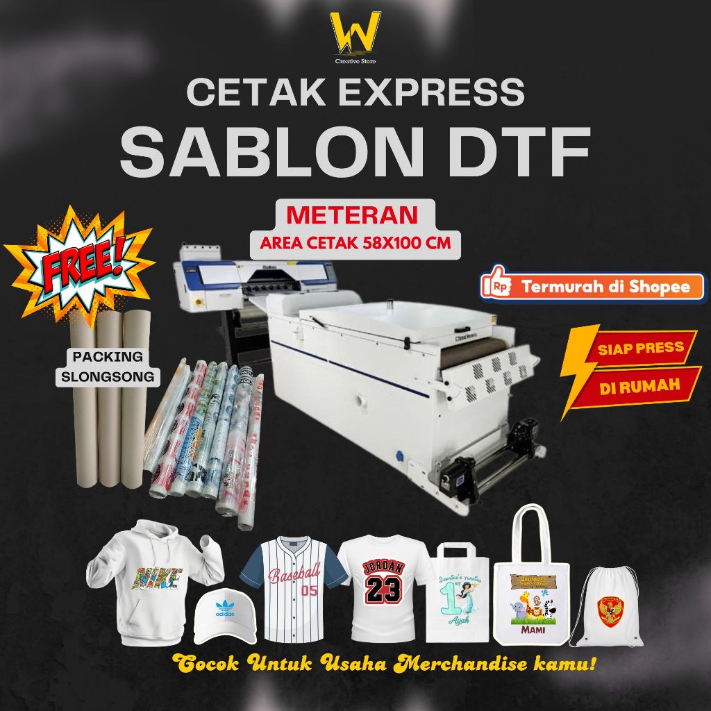 Jual Sablon DTF Meteran Termurah Siap Press / Jasa Cetak DTF Satuan Murah Tinggal Setrika Area ...
