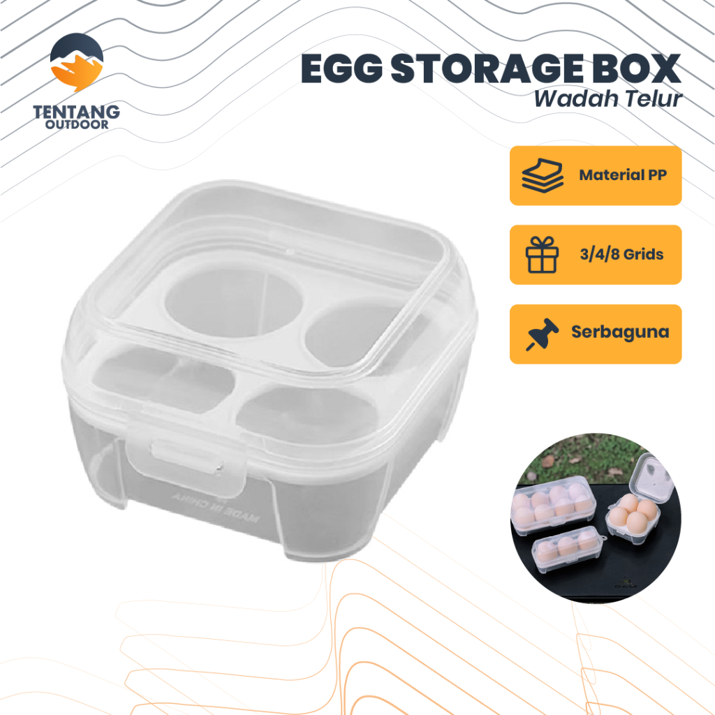 Jual Wadah Tempat Telur 3/4/8 Kotak Telur Portable Egg Holder Kitchen ...