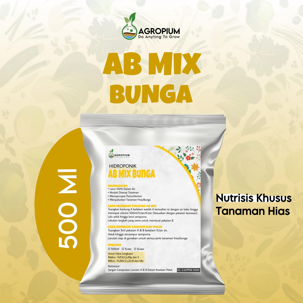 Jual AB Mix bunga - Pupuk tanaman hias 500 ml untuk 100 liter air ...