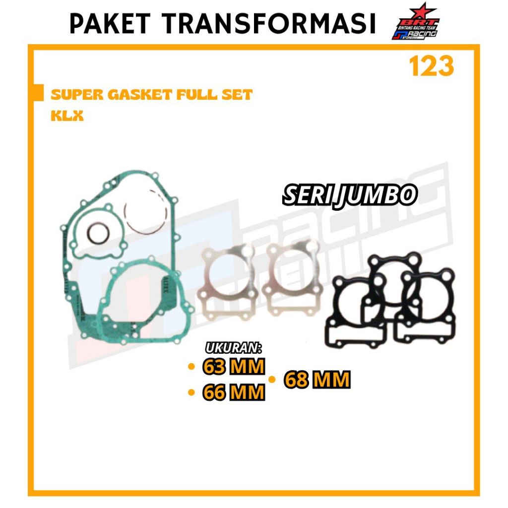 Jual BRT Super Gasket Full Set Bore Up Paking Blok KLX 150 | Shopee Indonesia