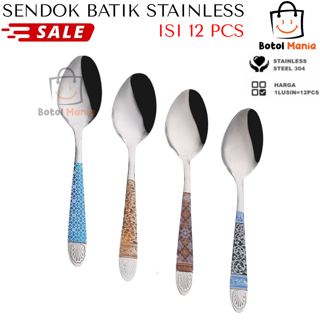 Jual BM - K07 SENDOK MAKAN STAINLESS BATIK / SENDOK MAKAN STAINLESS 1 ...
