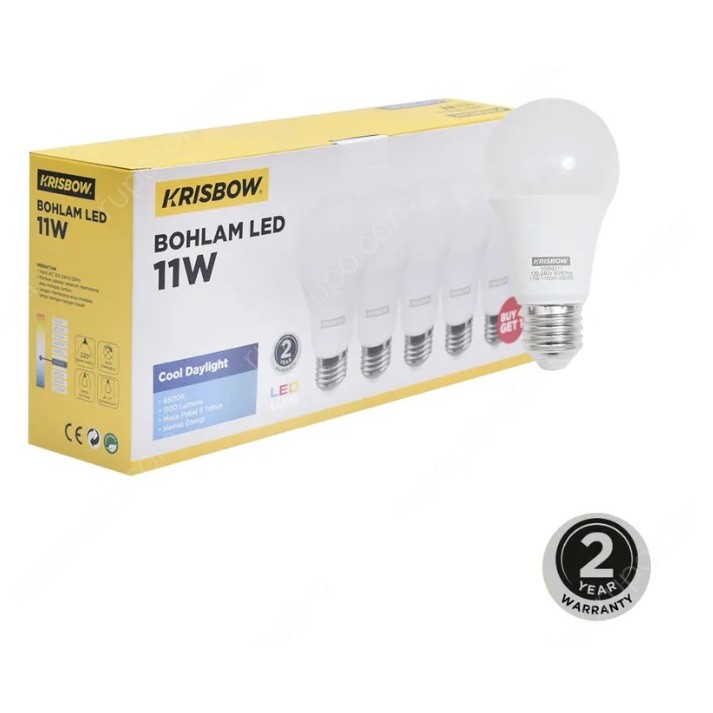 Jual Bohlam Led 11 Watt Krisbow Set 5 Pcs Lumi | Shopee Indonesia