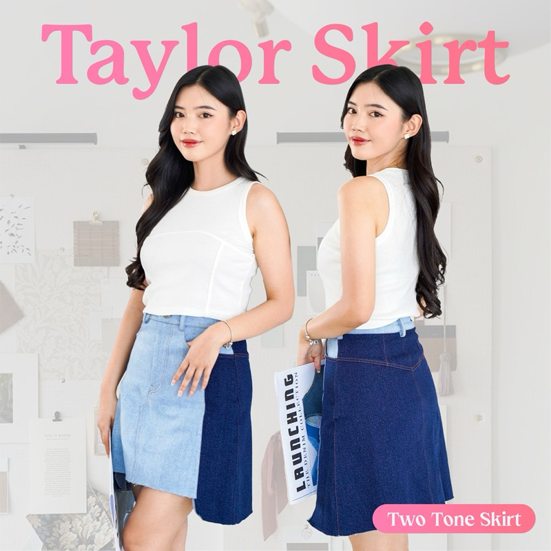 Jual Skyrrie - Taylor Denim Skirt | rok jeans - rok denim - rok pendek ...