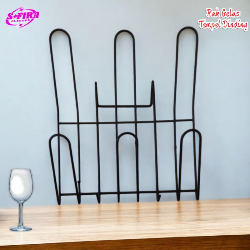 Jual Rak Gelas Tempel Dinding / Rak Gantungan Gelas / Rak Dapur /Rak ...