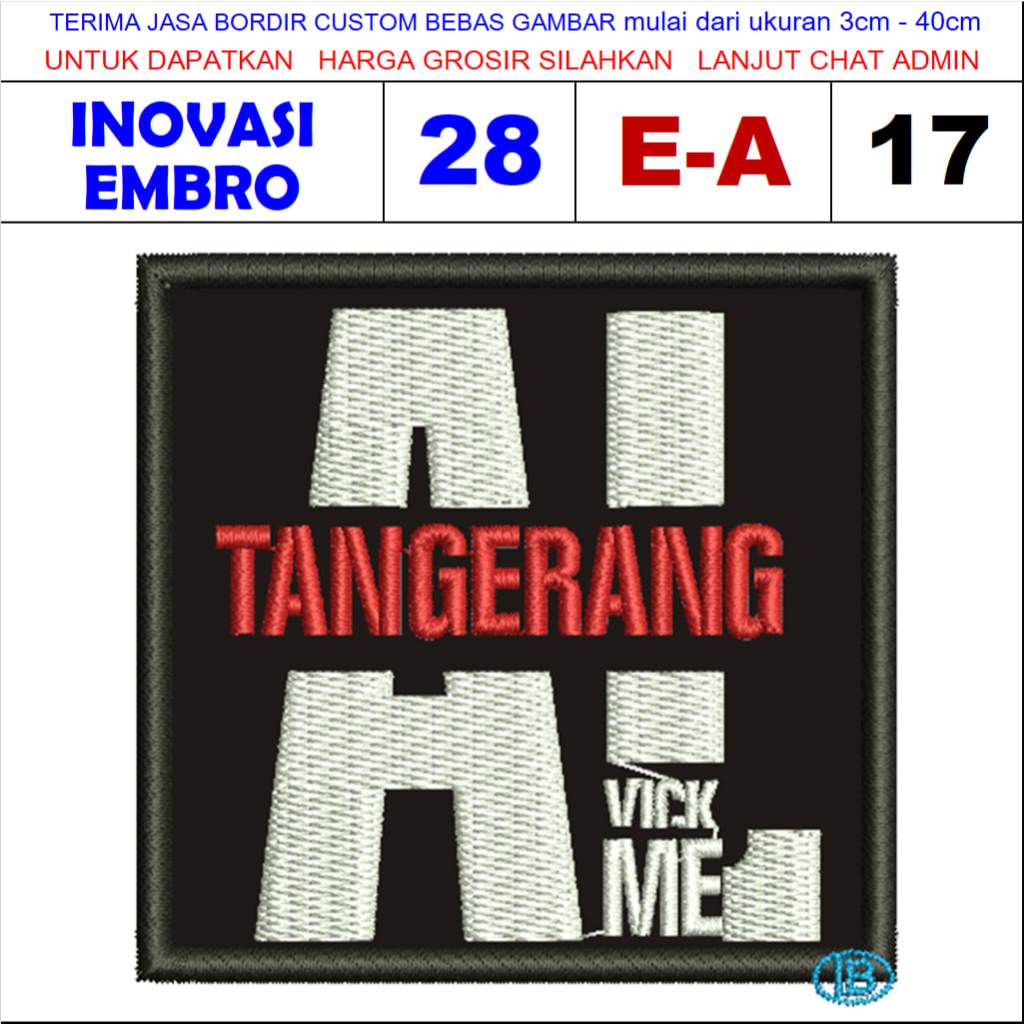 Jual PATCH BORDIR LOGO E-A17 TULISAN AL TANGERANG VICK ME -INOVASI ...