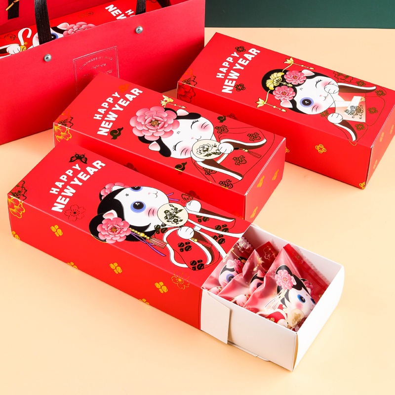 Jual (SATUAN)- Box kue nastar cookies Imlek/ Box kotak kue Imlek nougat ...