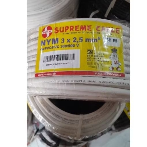 Jual kabel nym 3x2,5 supreme kabel 3x2.5 supreme 50 meter | Shopee Indonesia
