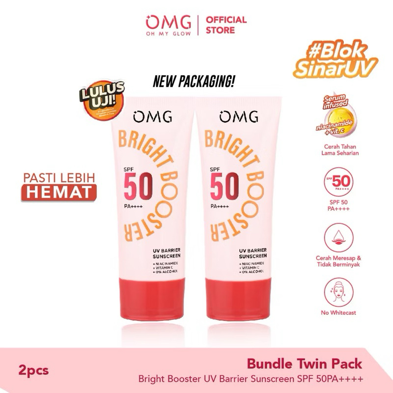Jual [DAPAT 2] OMG UV BARRIER SUNSCREEN SPF 50PA++++ 25ML | OMG BRIGHT ...