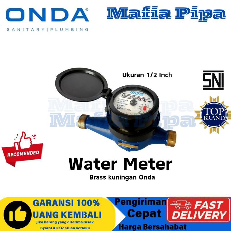 Jual Water meter onda brass kuningan 1/2" inch Original | Shopee Indonesia