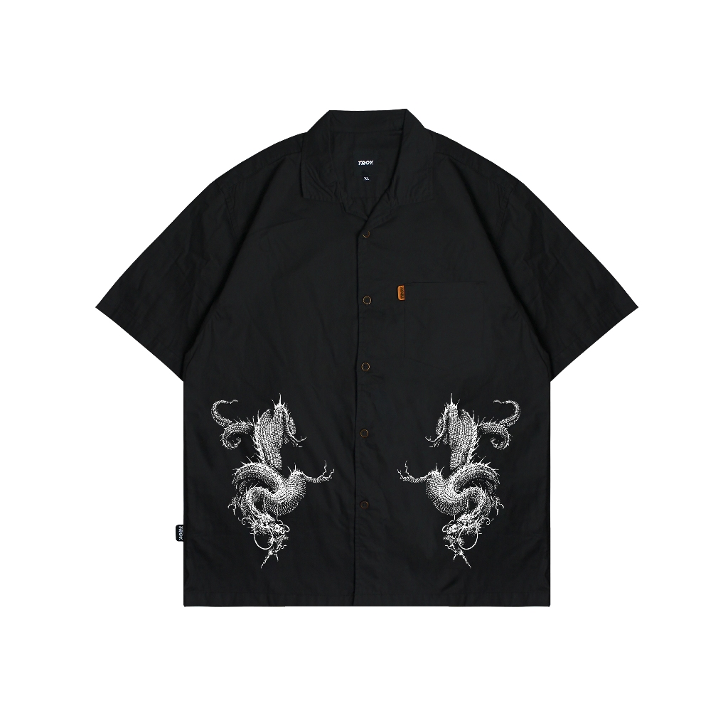 Jual Troy Company Short Shirt Black Dragon - Kemeja Lengan Pendek Pria ...