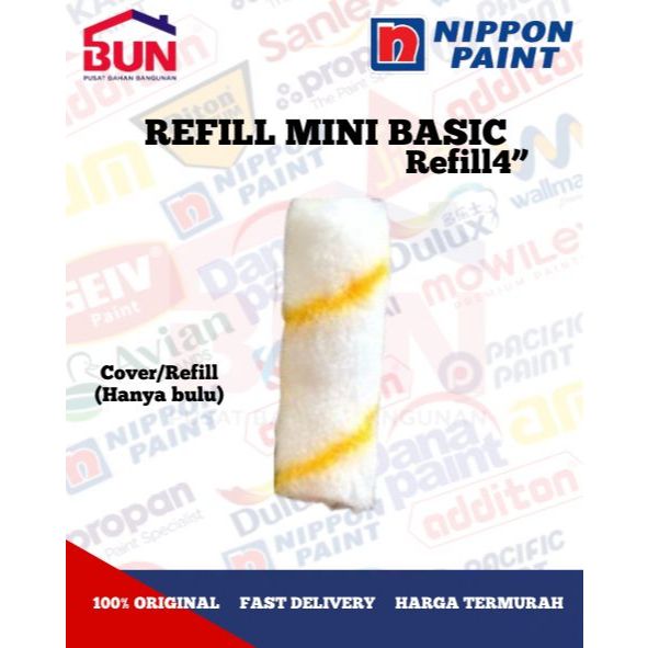 Jual Nippon Paint Mini Roller 4 Inch / REFILL Kecil nippon biru / Untuk ...