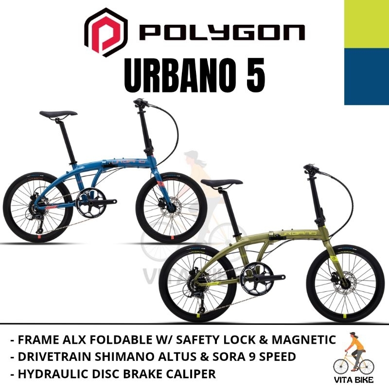 Jual Sepeda Lipat SELI FOLDING 20 INCH POLYGON URBANO 5 TERBARU GARANSI ...