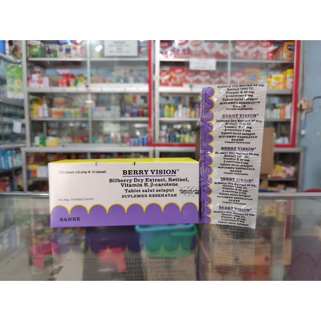 Jual BERRY VISION VITAMIN UNTUK MATA STRIP ISI10 | Shopee Indonesia